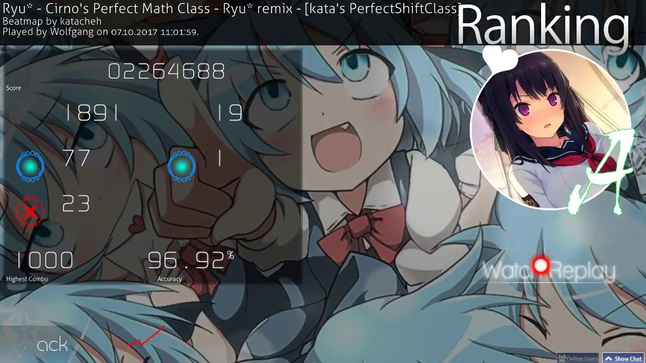 Osu! Ryu* - Cirno's Perfect Math Class - Ryu* remix - [kata's ...