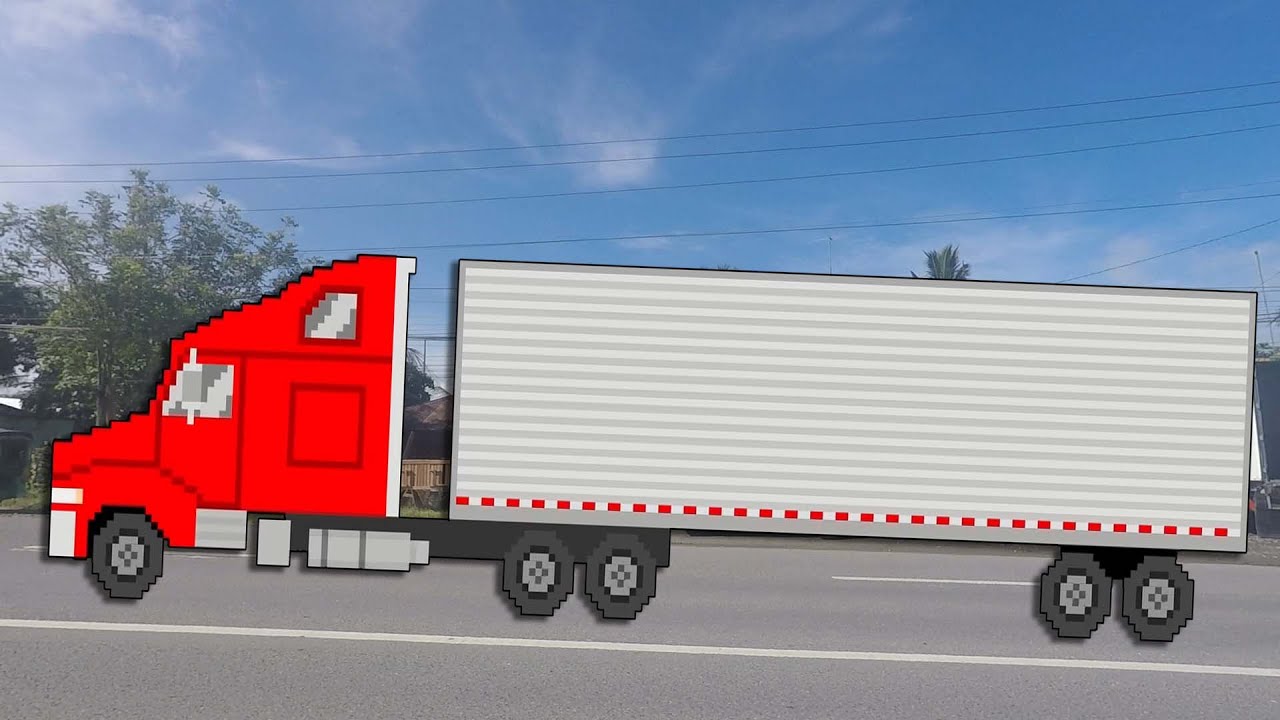 A Red Semi-Trailer Truck [ Pixel Corner ] - YouTube