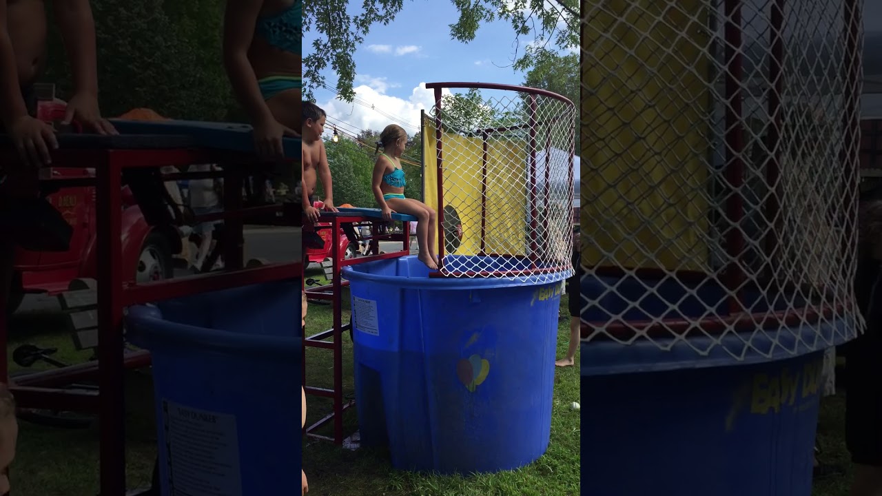 First time in a dunk tank - YouTube