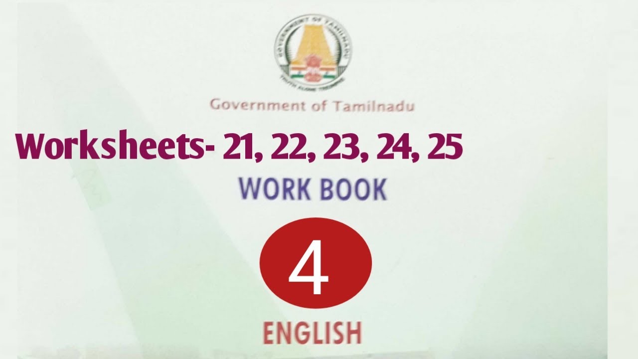 4th Standard English Workbook | 4th Std Worksheets 21, 22, 23, 24, 25 ...