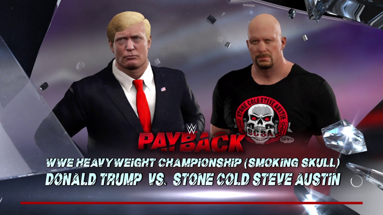 WWE 2K17 Stone Cold VS Donald Trump 1 VS 1 Steel Cage Match WWE Title ...