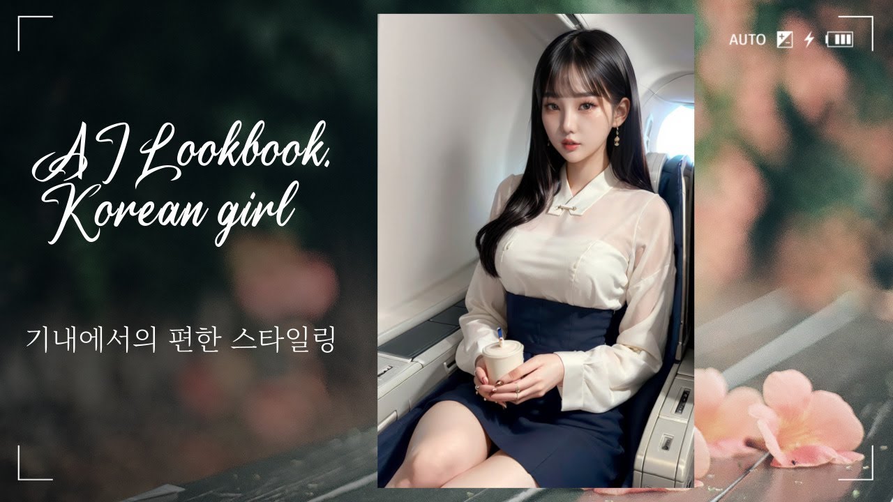 [4K] AI Lookbook Korean girl - 기내에서의 편한 스타일링 - YouTube