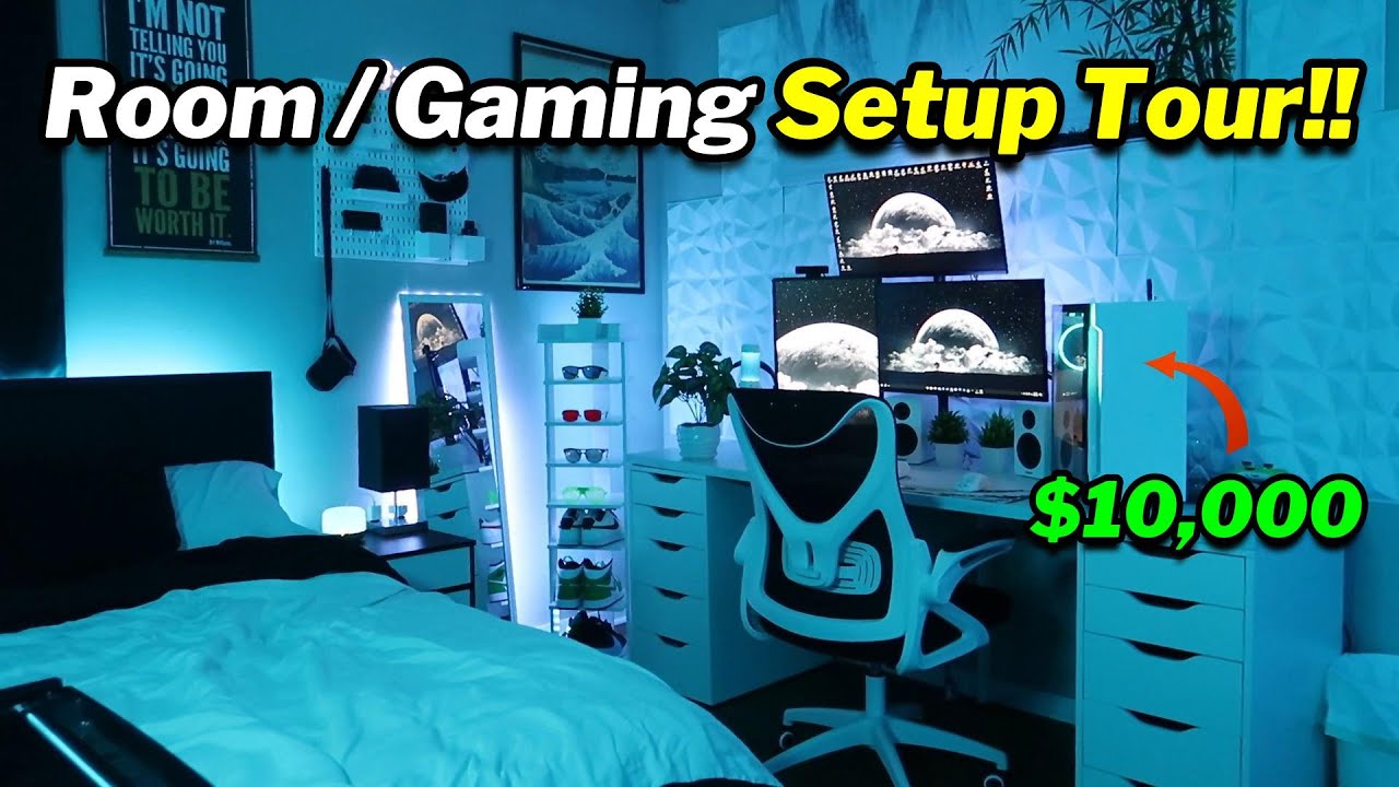 17 Year Old's $10,000 Gaming Setup / Room Tour!!! - YouTube