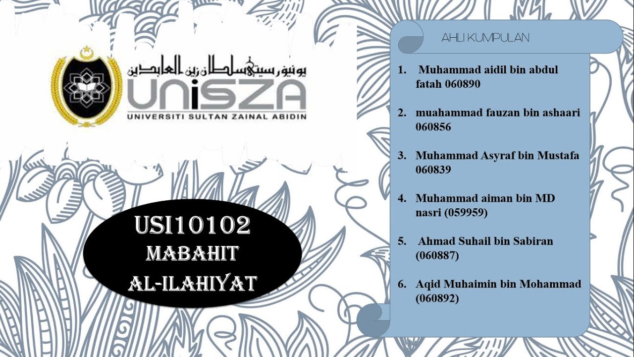 USI10102 | MABAHITH AL-ILAHIYAT | USTAZ HASRUL - YouTube
