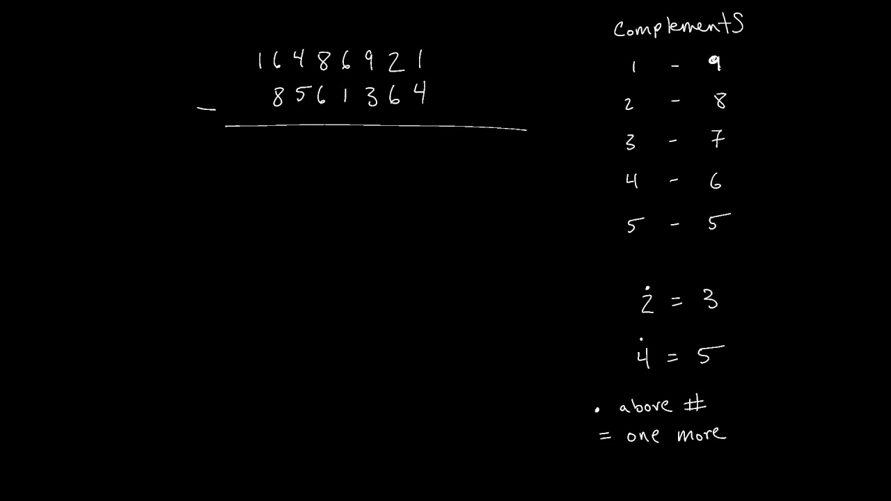 VEDIC MATH, Subtraction Method 2, Magic Word Formula "By one More than ...