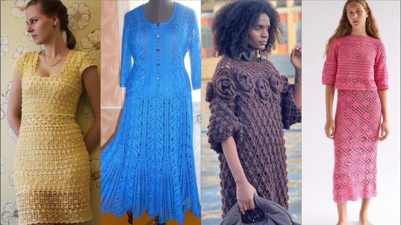 most fabulous look gorgeous party wear crochet pattern Dress Designers ...