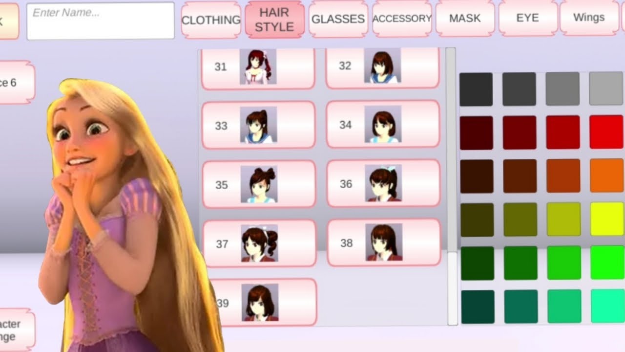 How to make Rapunzel hair style tutorial sakura school simulator # ...