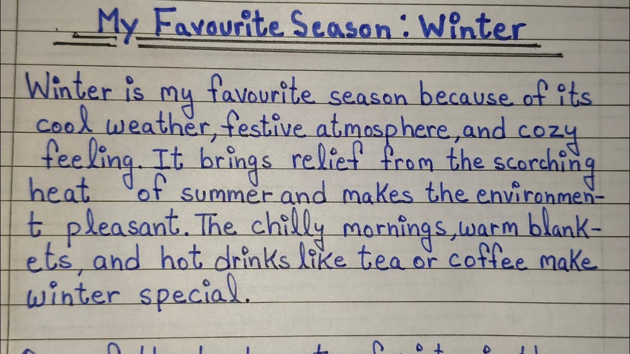 Essay on My Favourite Season Winter | My Favourite Season Essay in ...