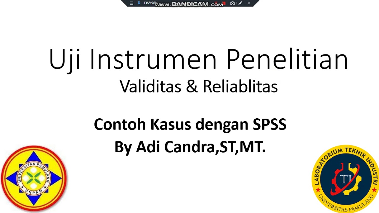 PART 1 Uji Instrumen Penelitian Validitas dan Reliabilitas dengan SPSS ...