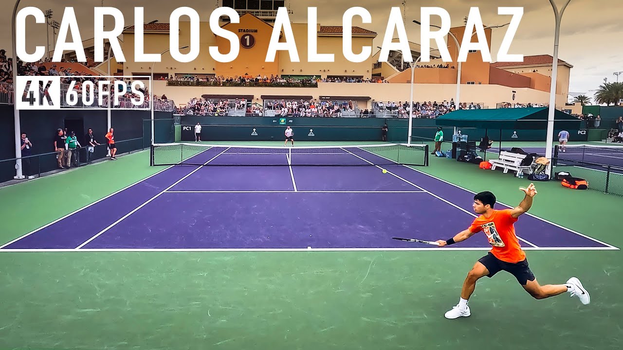 Carlos Alcaraz | Court Level Practice [4k 60fps] - YouTube