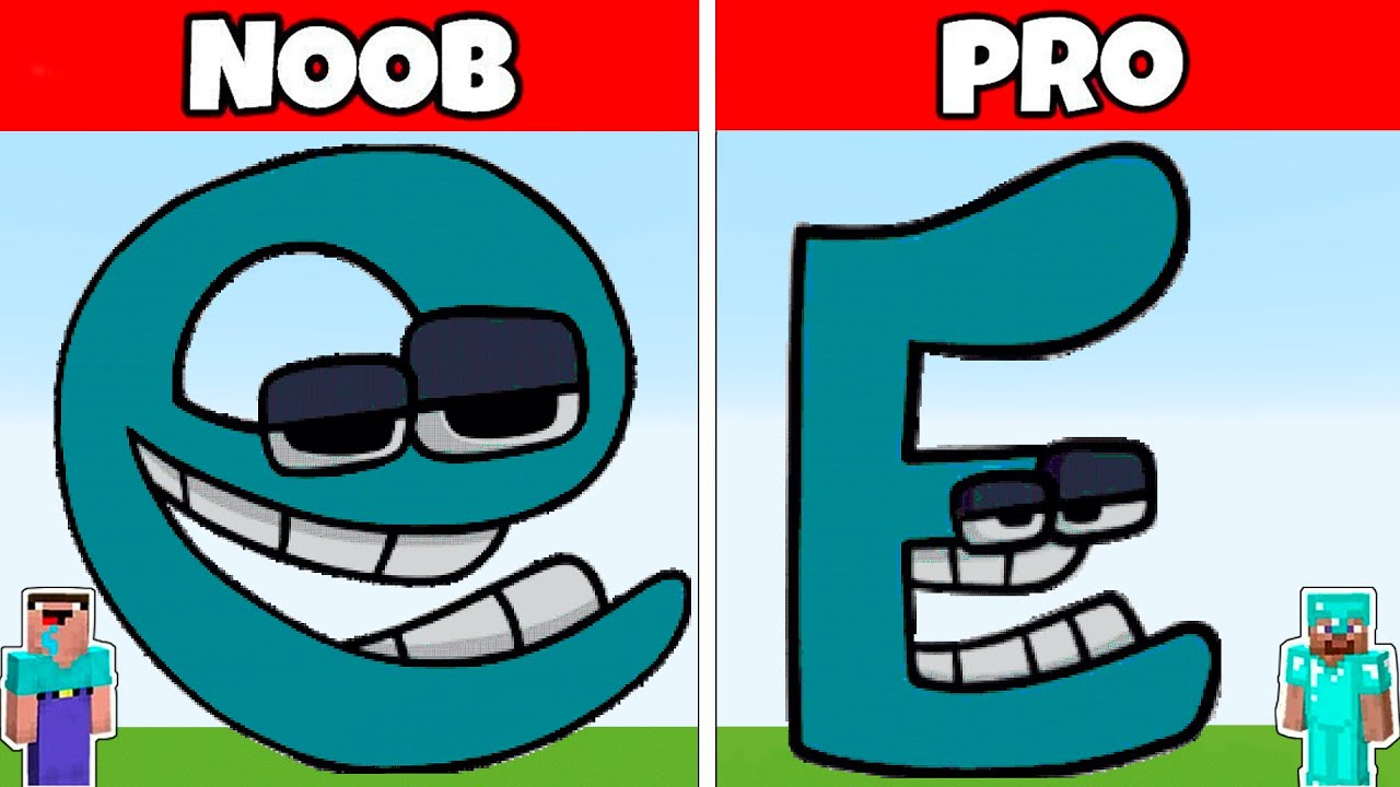 Minecraft NOOB vs PRO Pixel Art: Alphabet Lore "E" Letter - YouTube