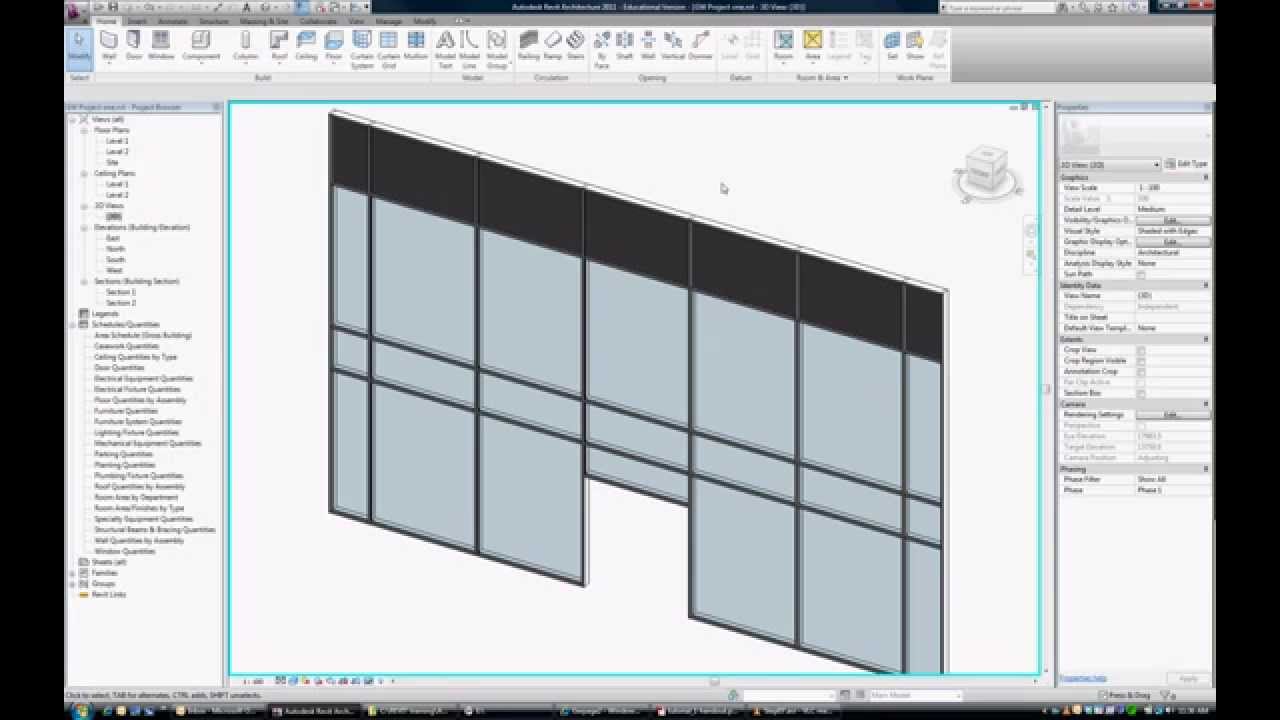 062 Tutorial: How to change glazed panels to solid panels in REVIT ...