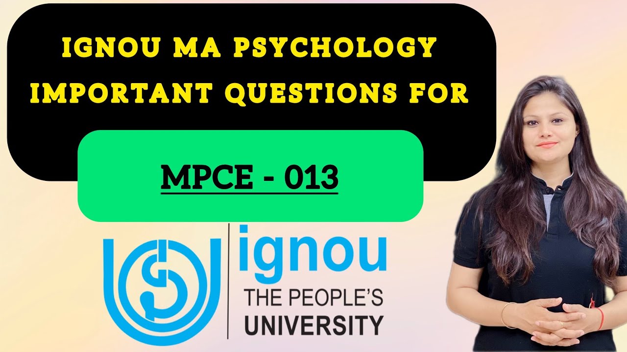 MPCE 013 important questions ignou ma psychology - YouTube