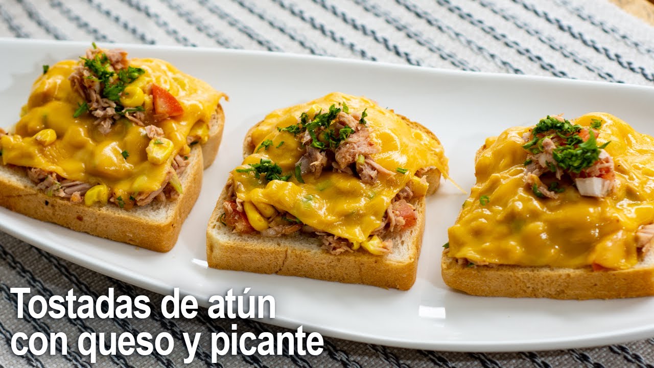 ¿Cómo hacer una Tostada de Atún con Queso y Picante? - YouTube