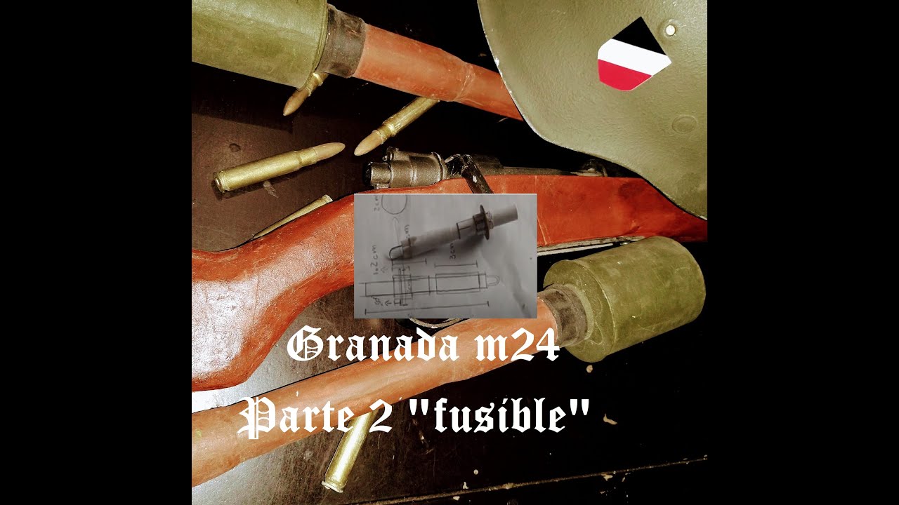 Como hacer una granada alemana m24 de cartón y papel parte 2 (fusible ...