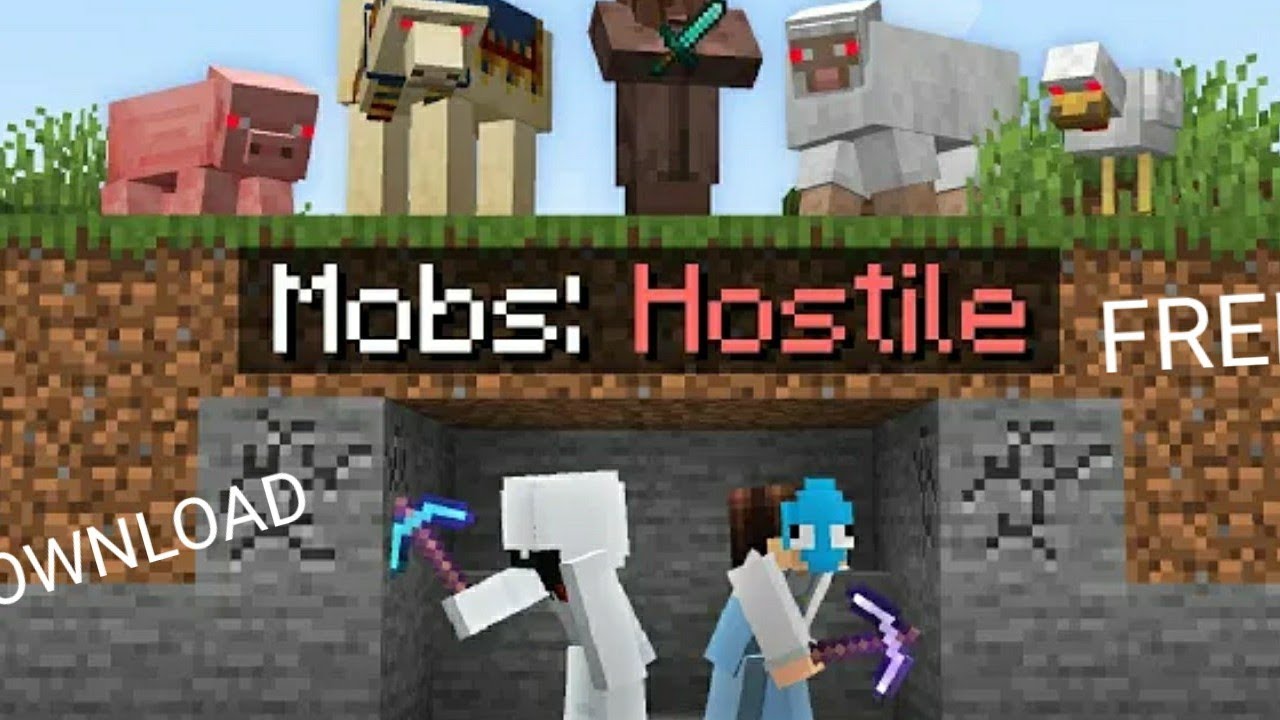 HOW TO DOWNLOAD EVERY MOB IS HOSTILE MOD FOR MCPE - YouTube