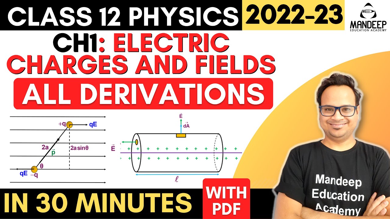 Electric Charges and Fields all Derivations | Class 12 Physics Chapter ...