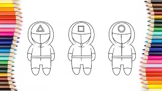 ⭐️ How to draw Squid Game ⭐️ Coloring Page Squid Game ⭐️ | Doovi