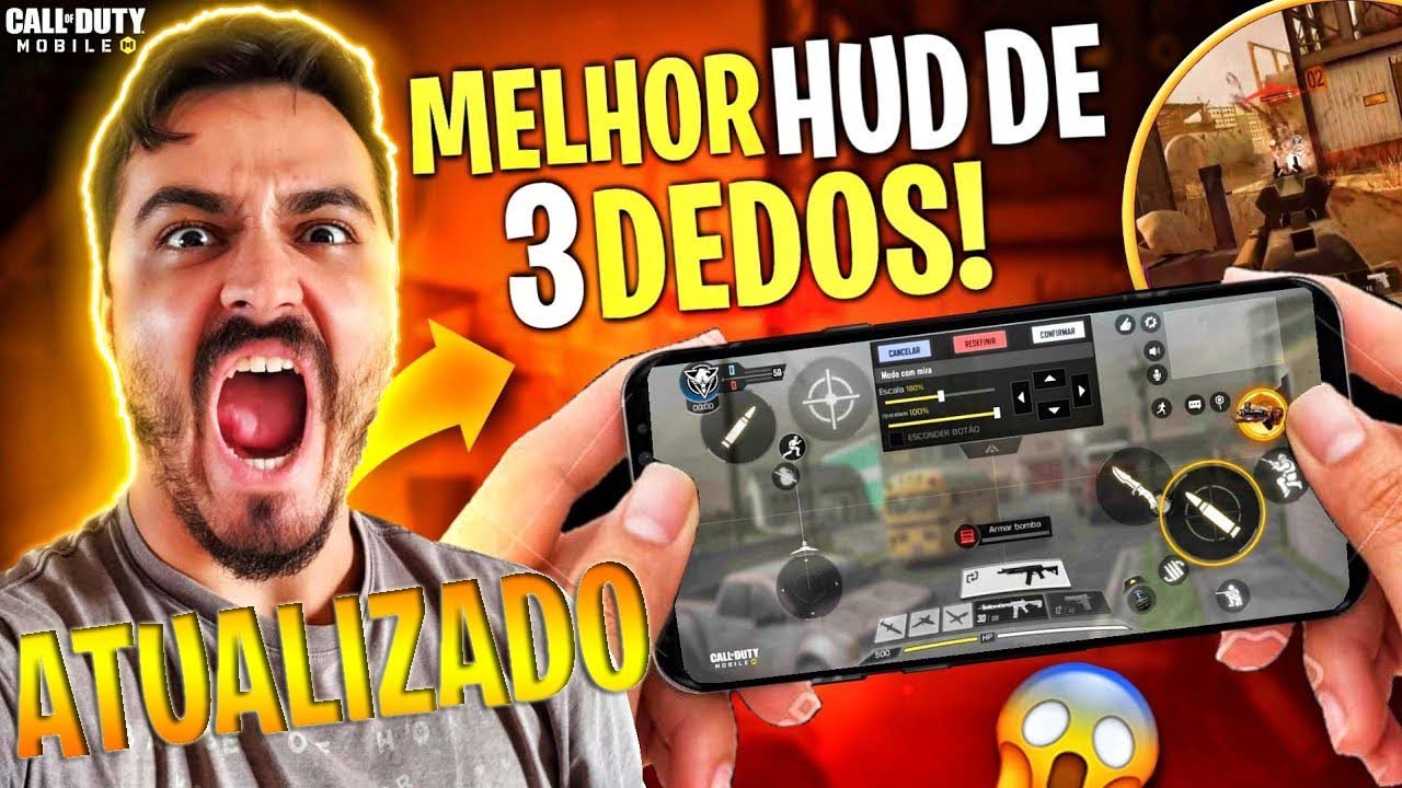 HUD DE 3 DEDOS// DROP SHOT E JUMP SHOT - PARA JOGAR COD MOBILE/CALL OF ...