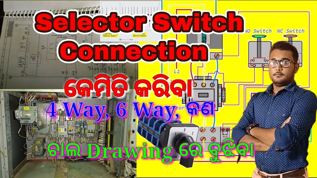 Selector Switch Connection||Starter Panel||Panel Drawing||Single Pole 4 ...