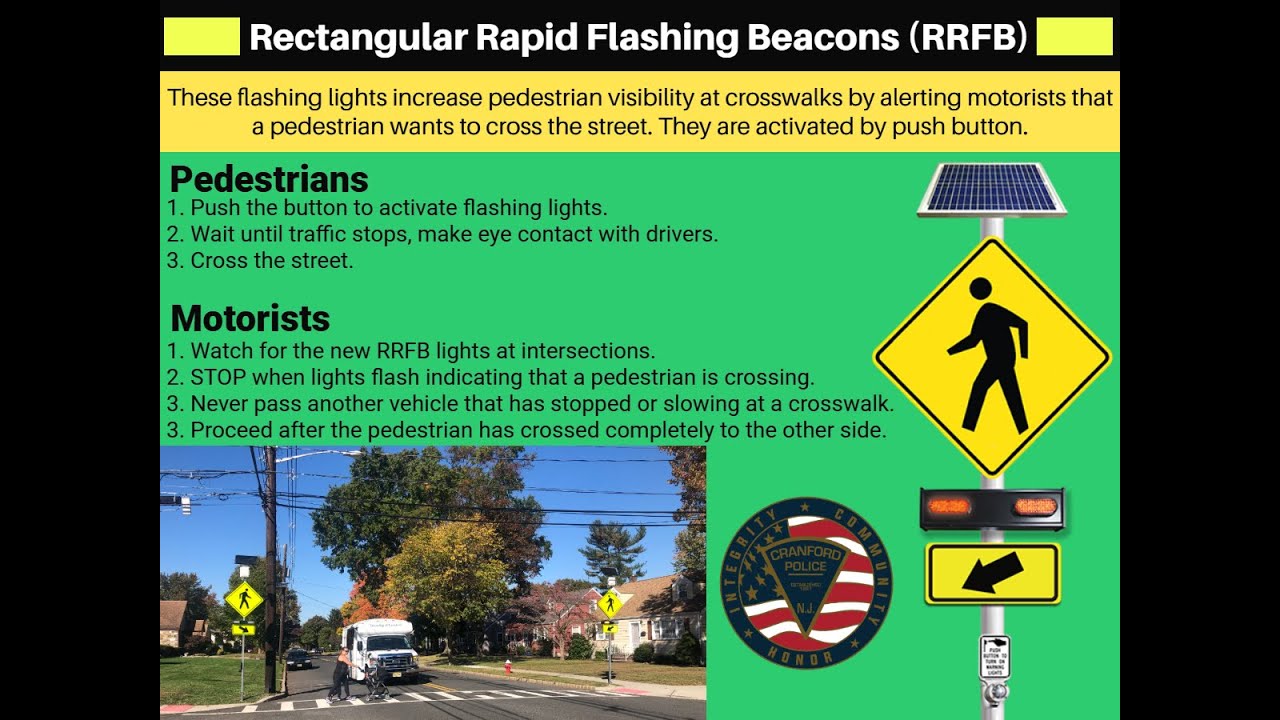 Pedestrian Safety Using Rectangular Rapid Flashing Beacons (RRFB) - YouTube