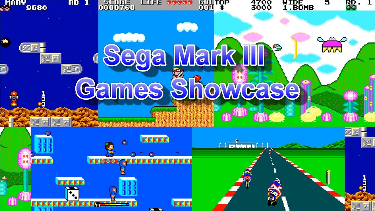 Sega Mark III Games Showcase - Double Target, Fantasy Zone, Wonder Boy ...