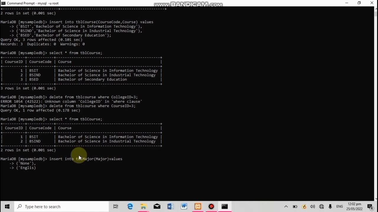 How To Insert Modify And Delete Records Using Mariadb In A Different Tables Youtube