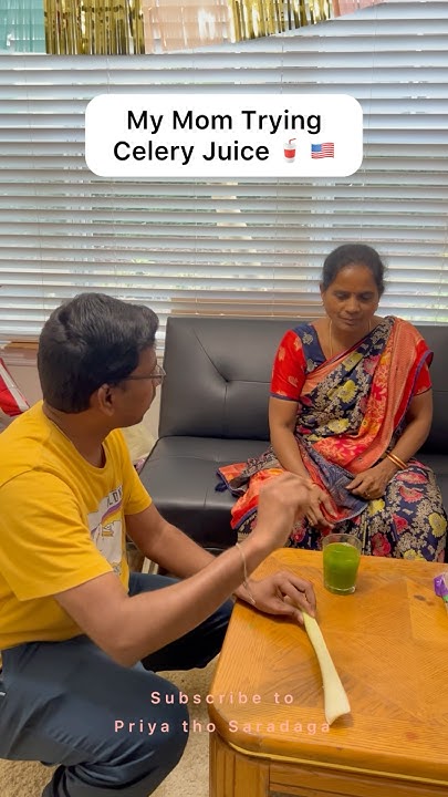First time అమ్మ తో Celery Juice🥤👵 Try చేయించాను😆| #shorts#mom#teluguusa #feed - YouTube
