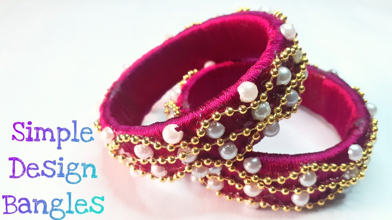 Simple and Easy Design Silk Thread Bangles || Maroon Colour Silk Thread ...