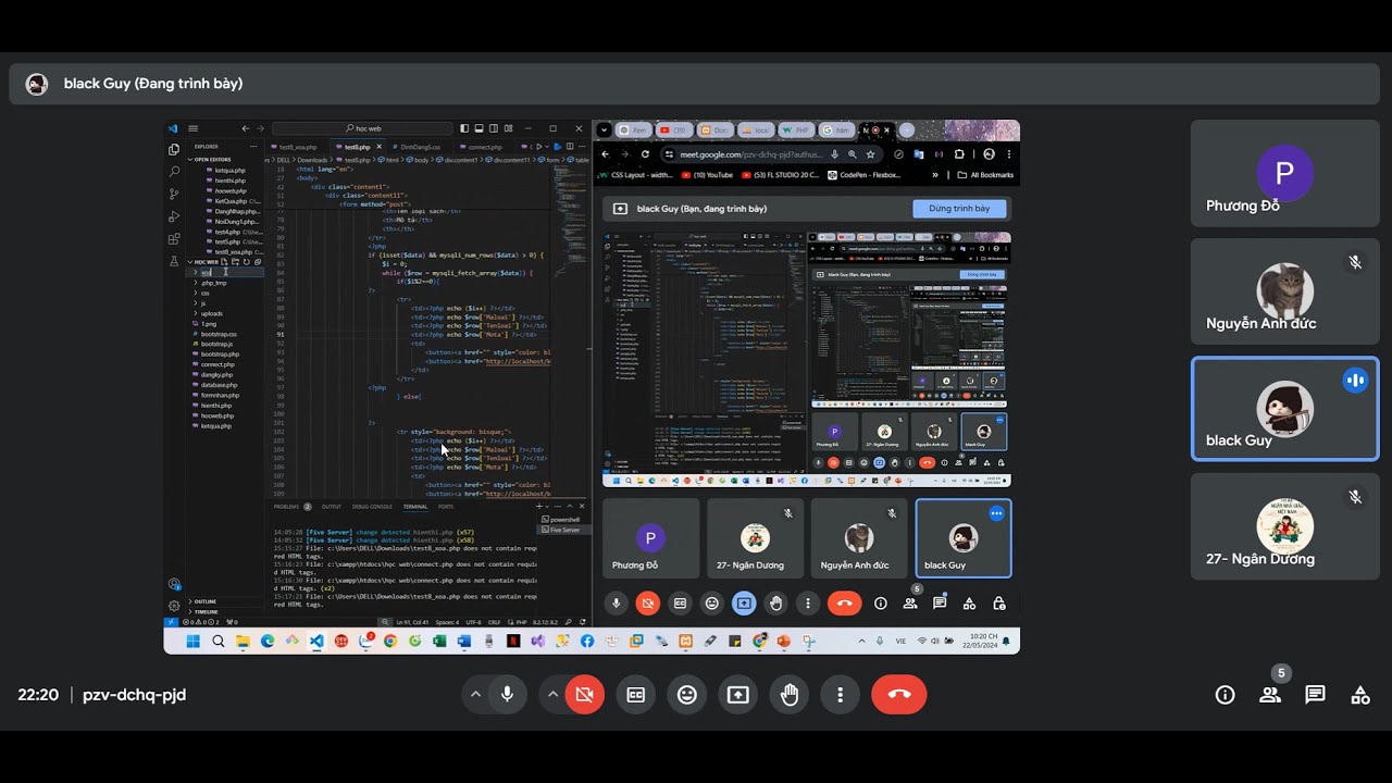 Code nút thêm, xóa trong Visual Studio Code (PHP) - YouTube