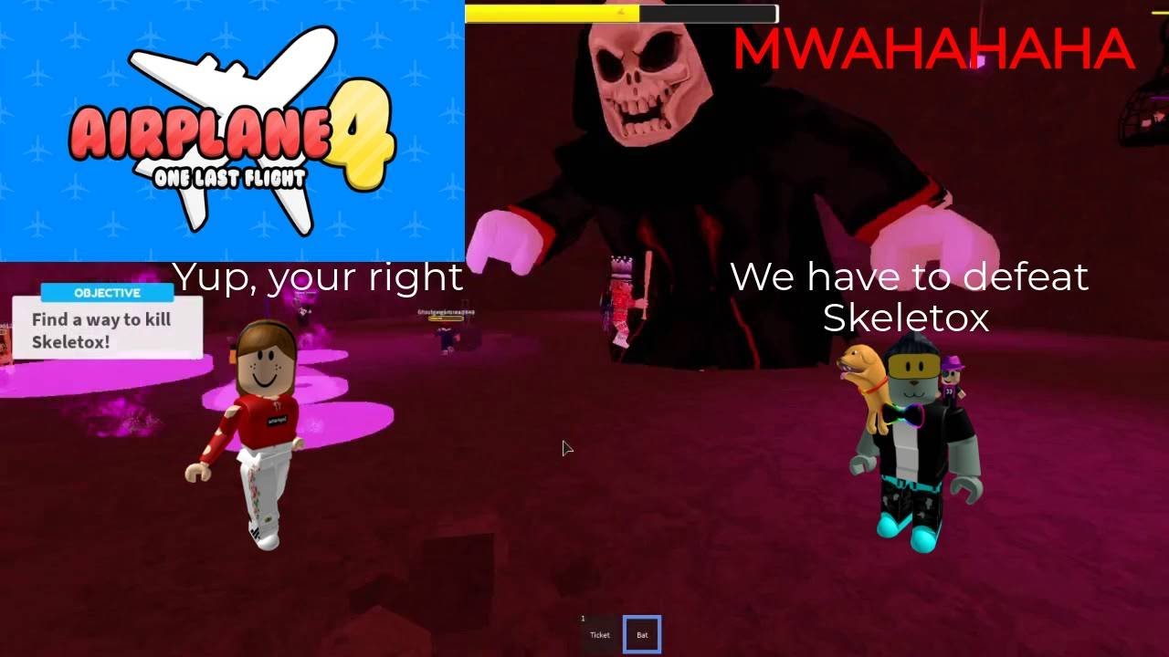 I DEFEATED SKELETOX!!! Puggy Plays Roblox Airplane 4 One Last Flight! # ...