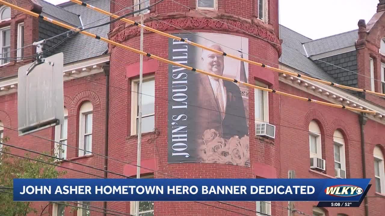 John Asher's Hometown Heroes banner unveiled in Louisville - YouTube
