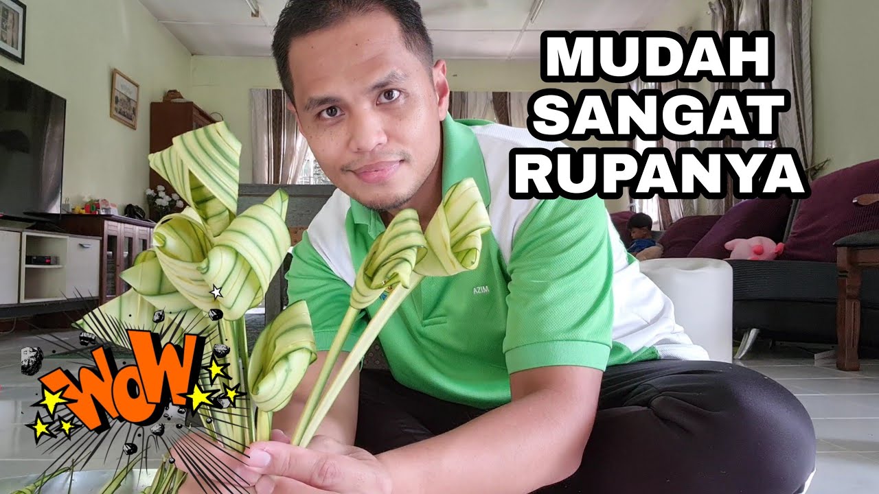 Cara anyam ketupat daun palas - YouTube