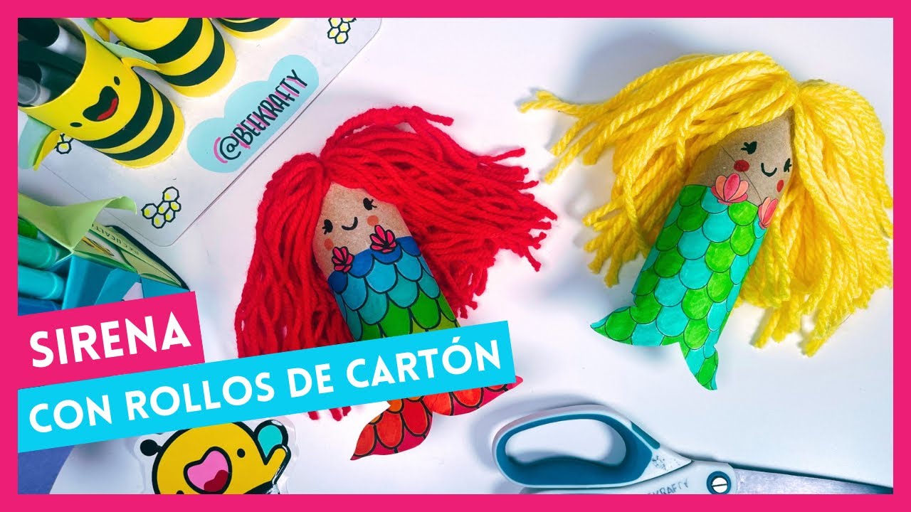 Sirena con materiales reciclados | manualidad fácil para niños con ...