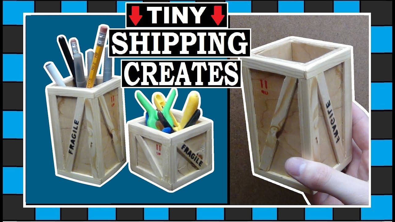 Building Tiny Shipping Creates! // Mini Shipping Create Desk Organizers ...