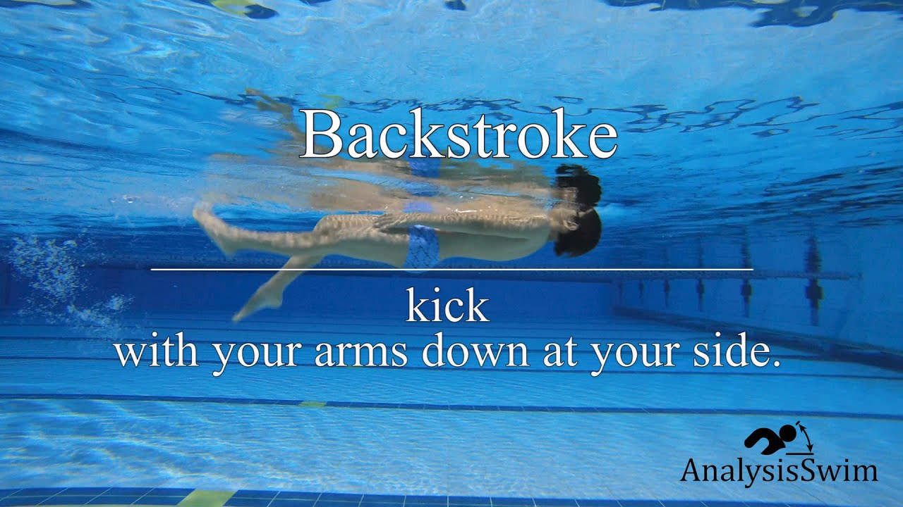 Backstroke kick with your arms down at your side - YouTube