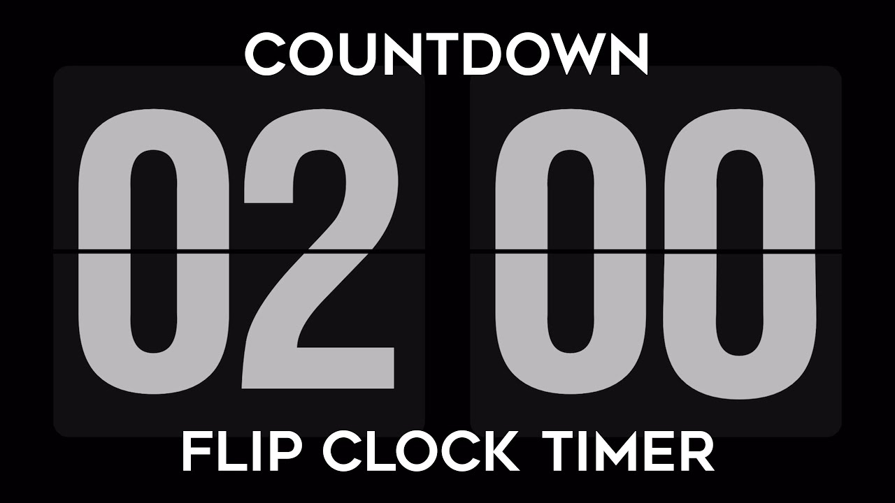 2 Minutes Countdown Flip Clock Timer With Alarm [4k] - YouTube