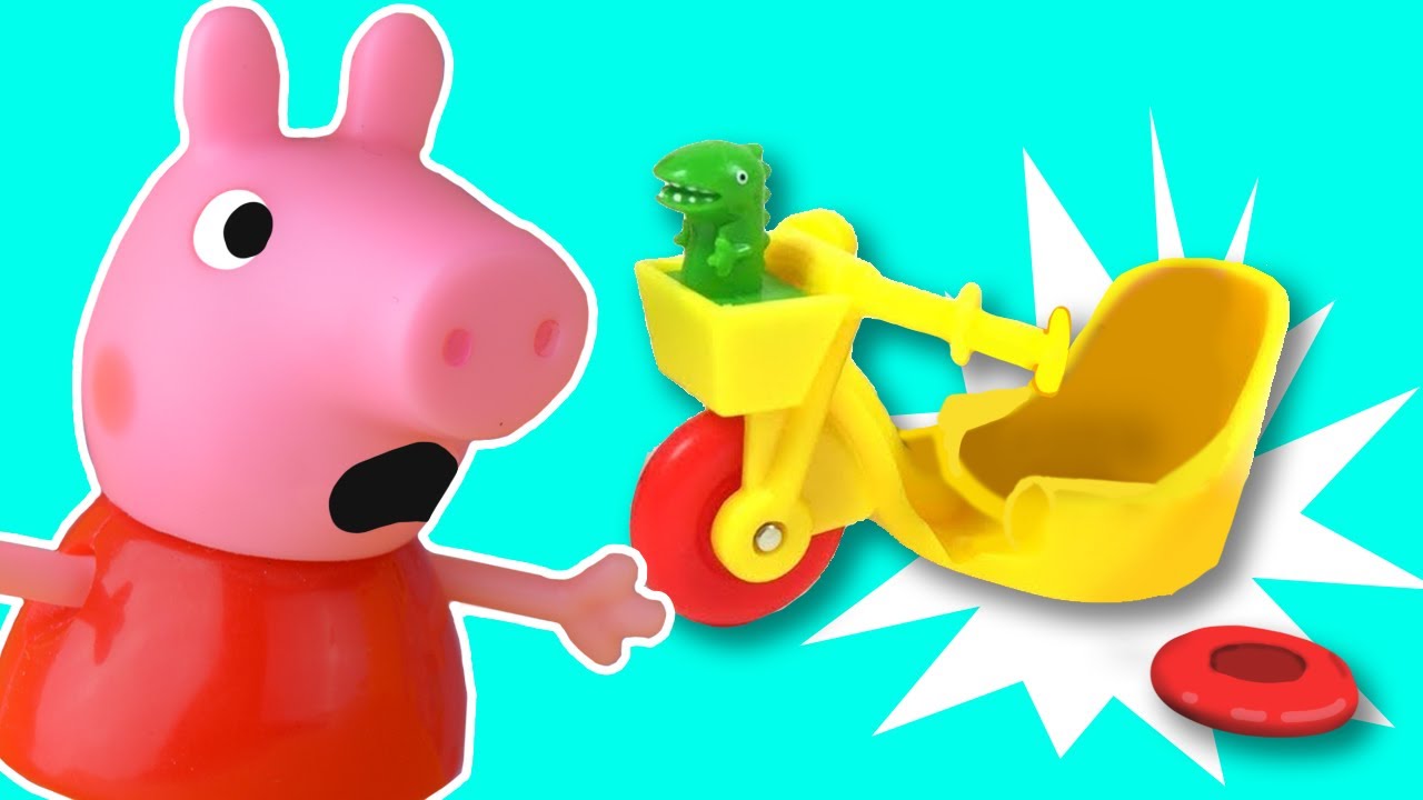 Peppa riding a scooter! Peppa Pig Toys Cartoon - YouTube