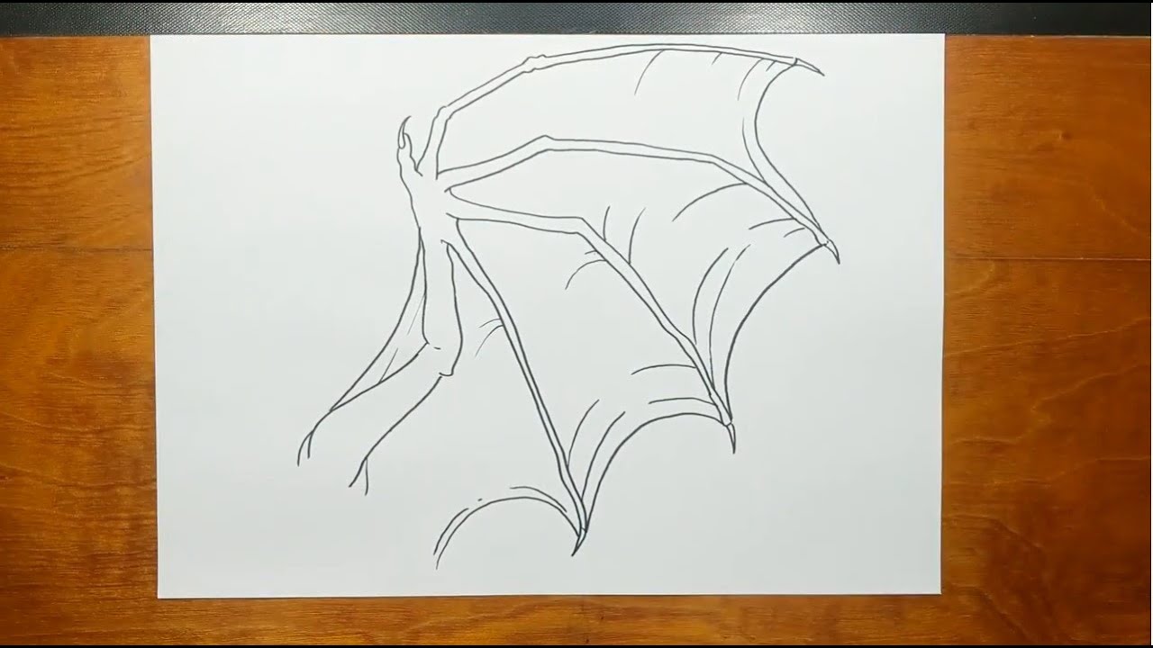 How to draw DRAGON'S WING step by step - YouTube