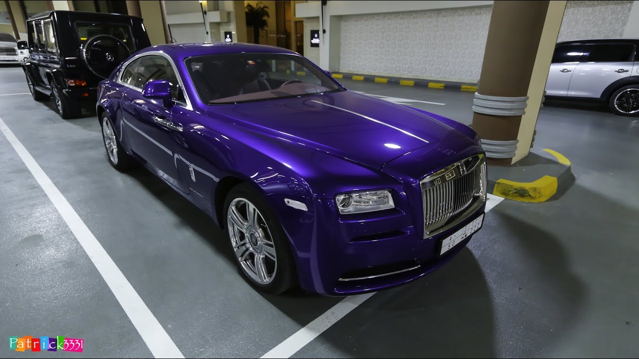purple Rolls-Royce Wraith at Dubai Mall - YouTube