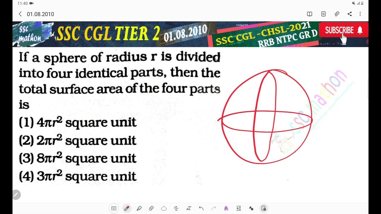 If a sphere of radius R is divided into four identical part then the ...