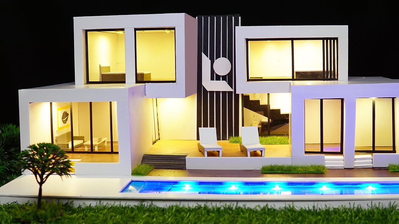 Great idea with cement - How to build a Modern Villa - YouTube