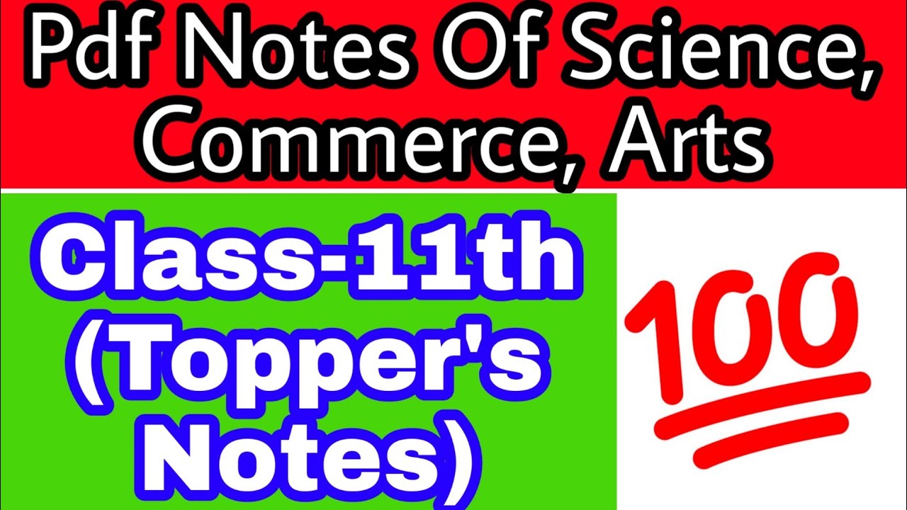 Toppers Notes Of Science, Commerce, Arts Class-11 Cbse | Pdf notes ...