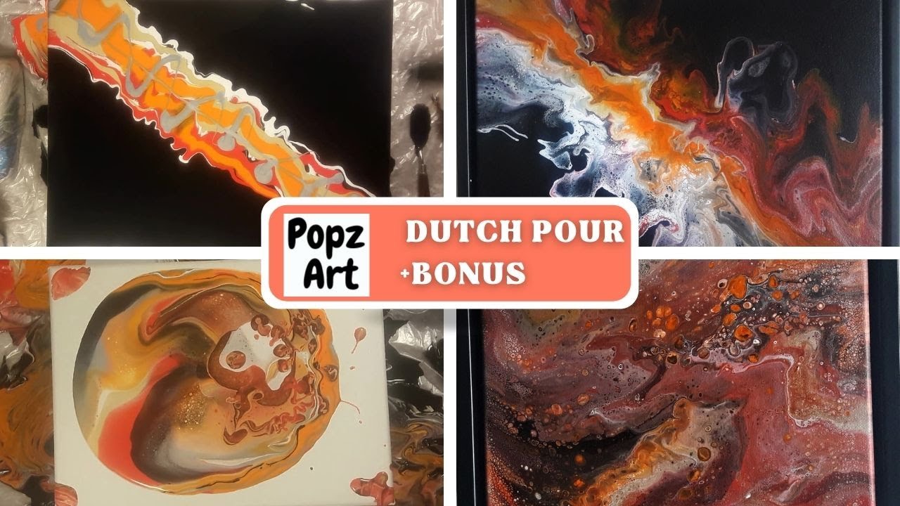 A Wonderful Dutch Pour With Red Orange Gold Silver White - Acrylic ...