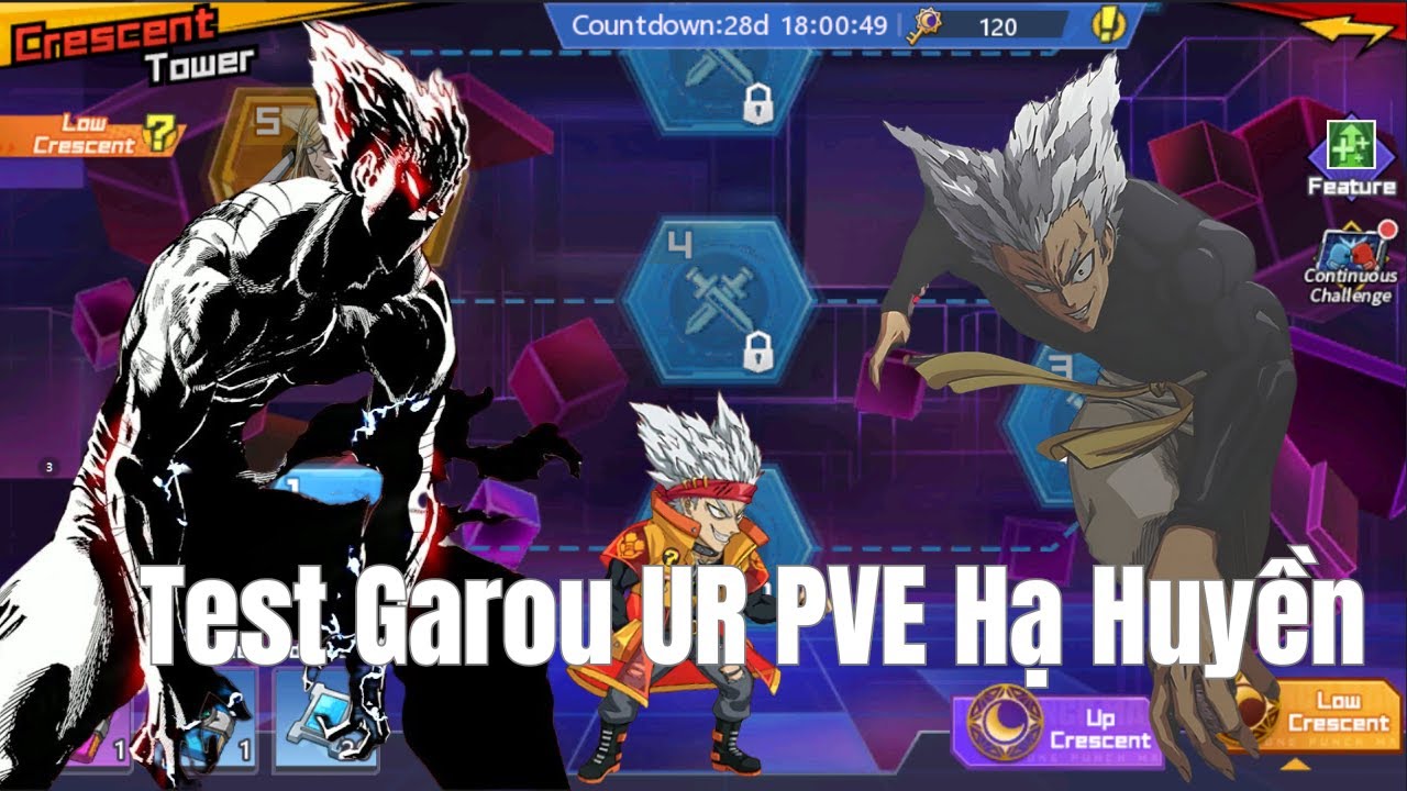 Test Garou UR PVE Full Tháp Hạ Huyền 0 Trang Bị Quái Tự Đánh Tự Nằm ...