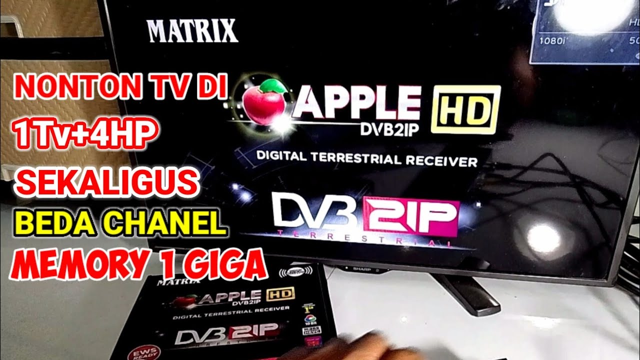 set top box matrix apple merah dvb2ip bisa nonton chanel tv berbeda ...