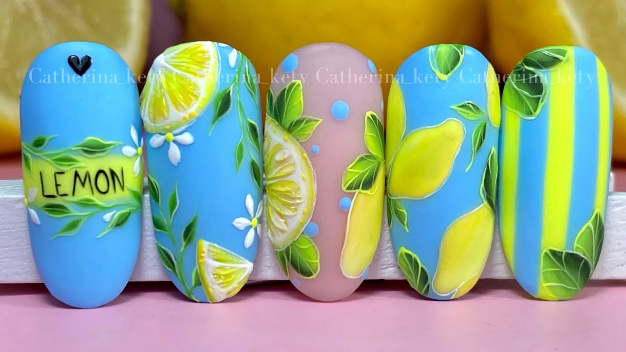 Lemon 🍋 Nail Art|Limone sulle unghie| Summer Nail Art| Lemon Nail Art ...
