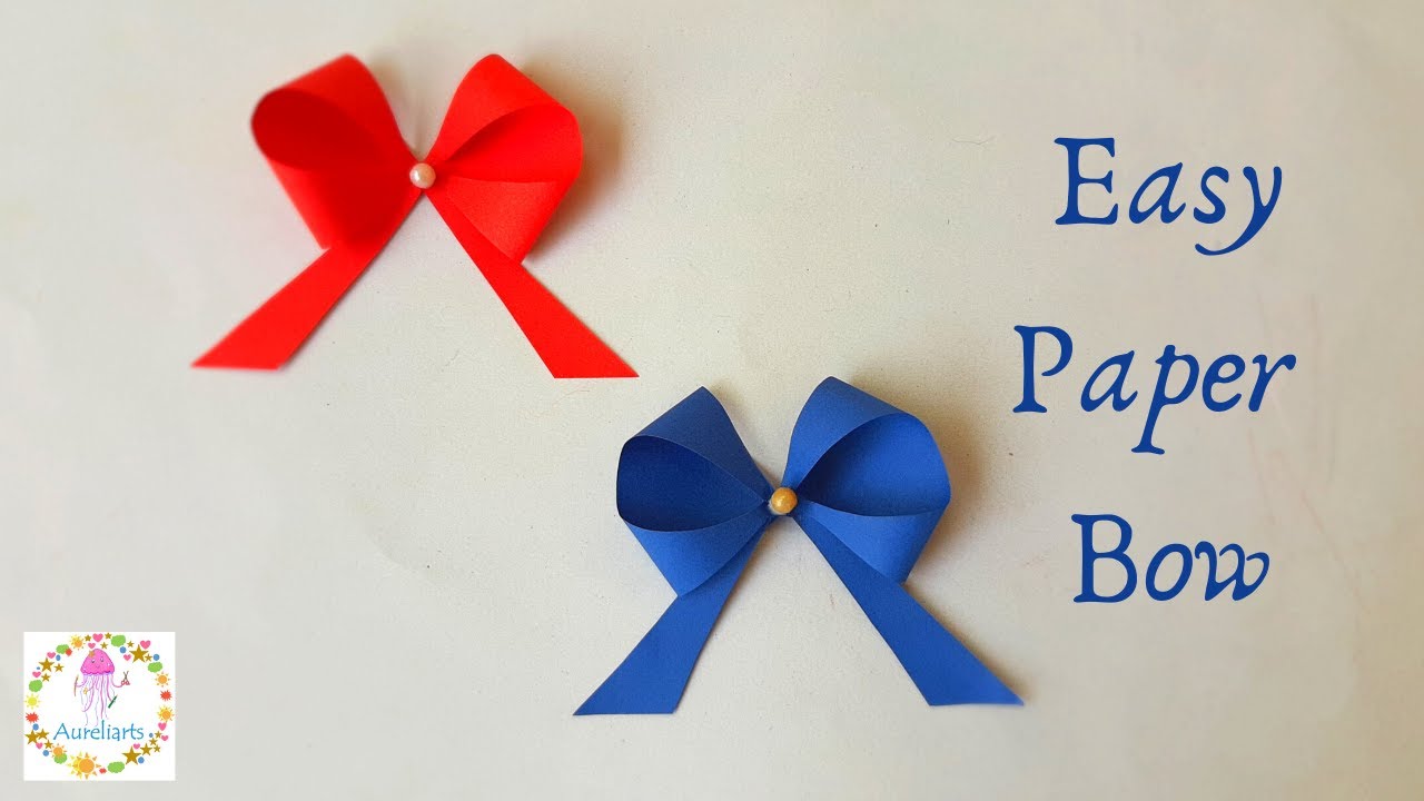 How to make a Paper Bow | Easy Paper Bow | Easy Paper Craft Ideas ...