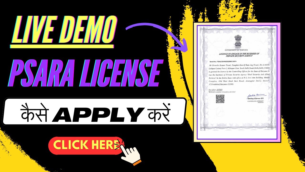 Live PSARA License Apply Online in 2024: Easy Steps (Hindi) - YouTube