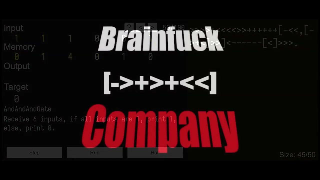 Brainfuck Company A Programming Game You Need To Coding Brainfuck Youtube